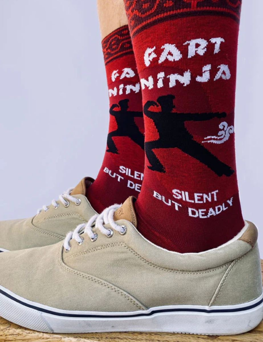 FART NINJA Men’s Socks GROOVY THINGS Brand | Novelty Socks And Slippers