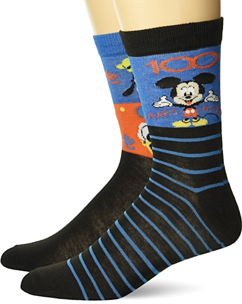 DISNEY 100 Men’s 2 Pair Of Socks MICKEY, GOOFY, DONALD DUCK ‘CELEBRATE ...