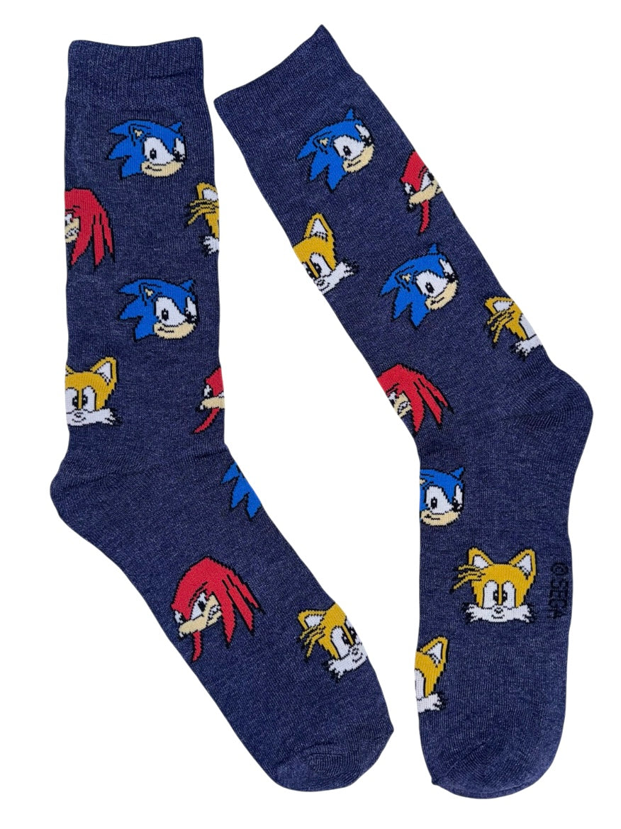 SONIC THE HEDGEHOG Men’s Socks With KNUCKLES & TAILS | Novelty Socks ...