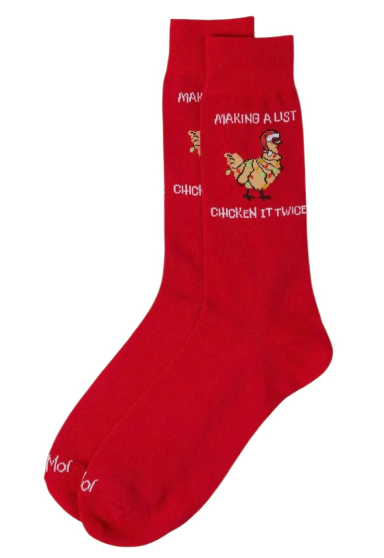 MAKING A LIST CHICKEN IT TWICE Men’s CHRISTMAS CHICKEN Socks MeMoi ...