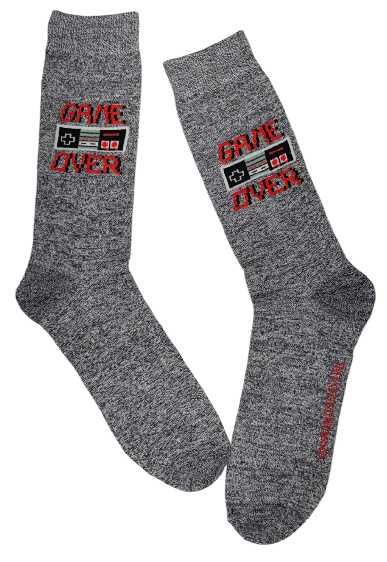 NINTENDO ENTERTAINMENT SYSTEM Men’s Socks ‘GAME OVER’ | Novelty Socks ...
