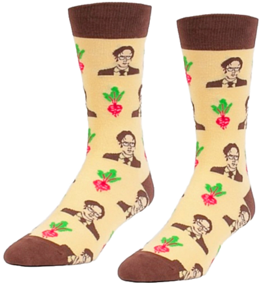 THE OFFICE TV SHOW DWIGHT SCHRUTE BEET FARM ADULT UNISEX SOCKS HEADLIN
