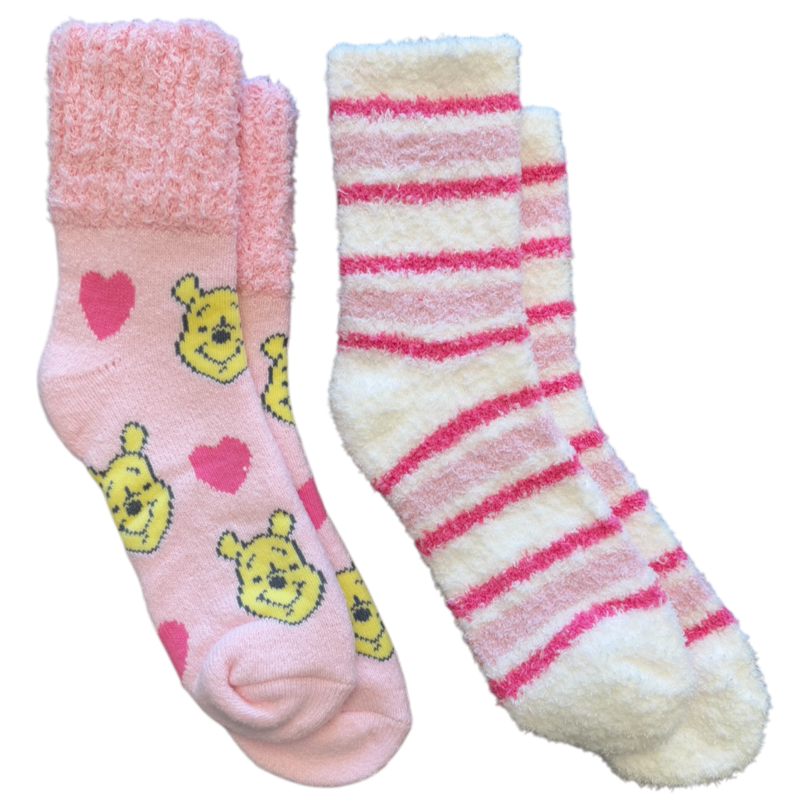 Disney Winnie The Pooh Ladies VALENTINES DAY 2 Pair Of Soft Fuzzy Sock