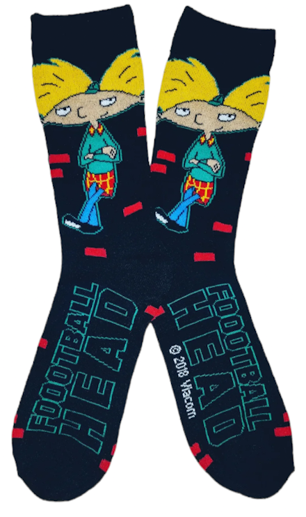 HEY ARNOLD Men’s Socks ‘FOOTBALL HEAD’ NICKELODEON | Novelty Socks And ...