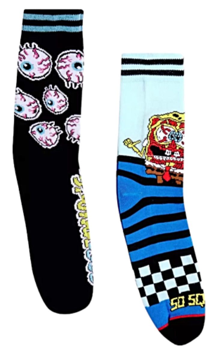 SPONGEBOB SQUAREPANTS Men’s 2 Pair of Socks GROSS EYED BOB | Novelty ...