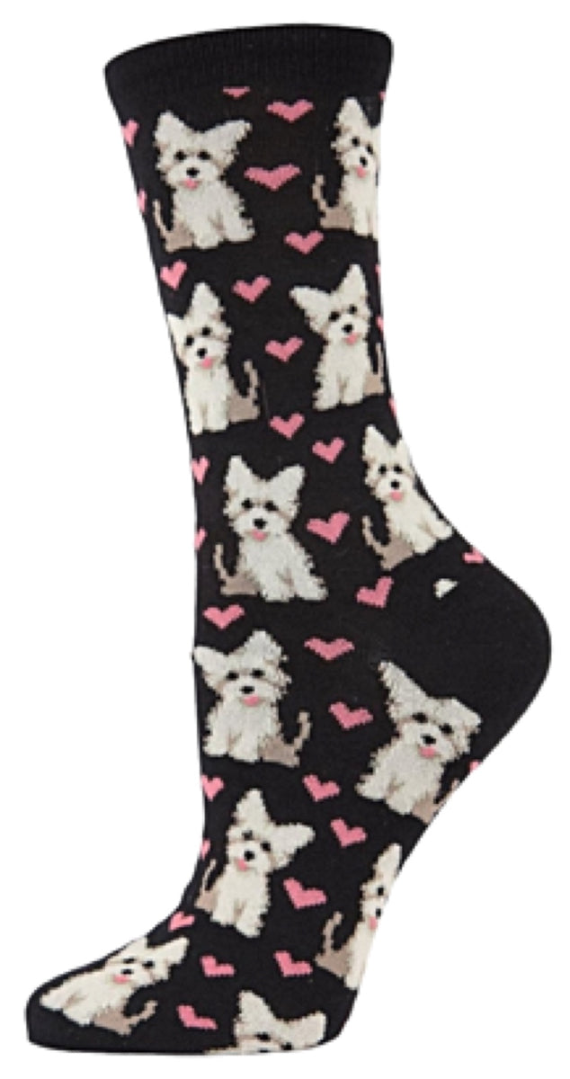 WESTIE DOG VALENTINE’S DAY Ladies SOCKS WITH HEARTS (CHOOSE COLOR ...