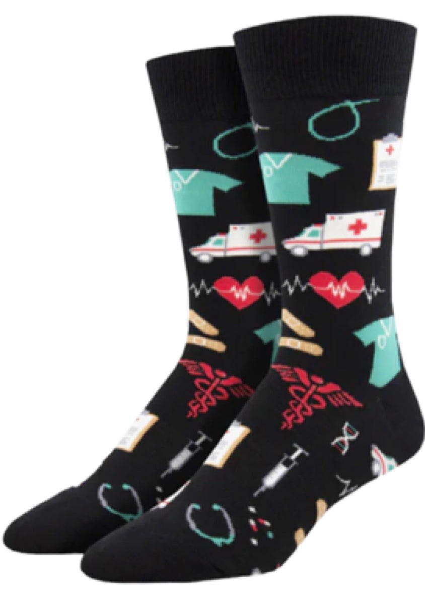 MEDICAL HEALTHCARE Men's Socks SOCKSMITH Brand AMBULANCE, SCRUBS ...