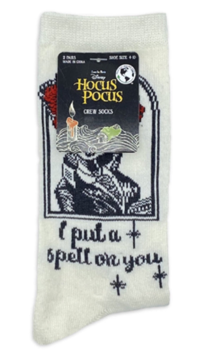HOCUS POCUS Movie LADIES 2 Pair Of HALLOWEEN Socks ‘I PUT A SPELL ON ...