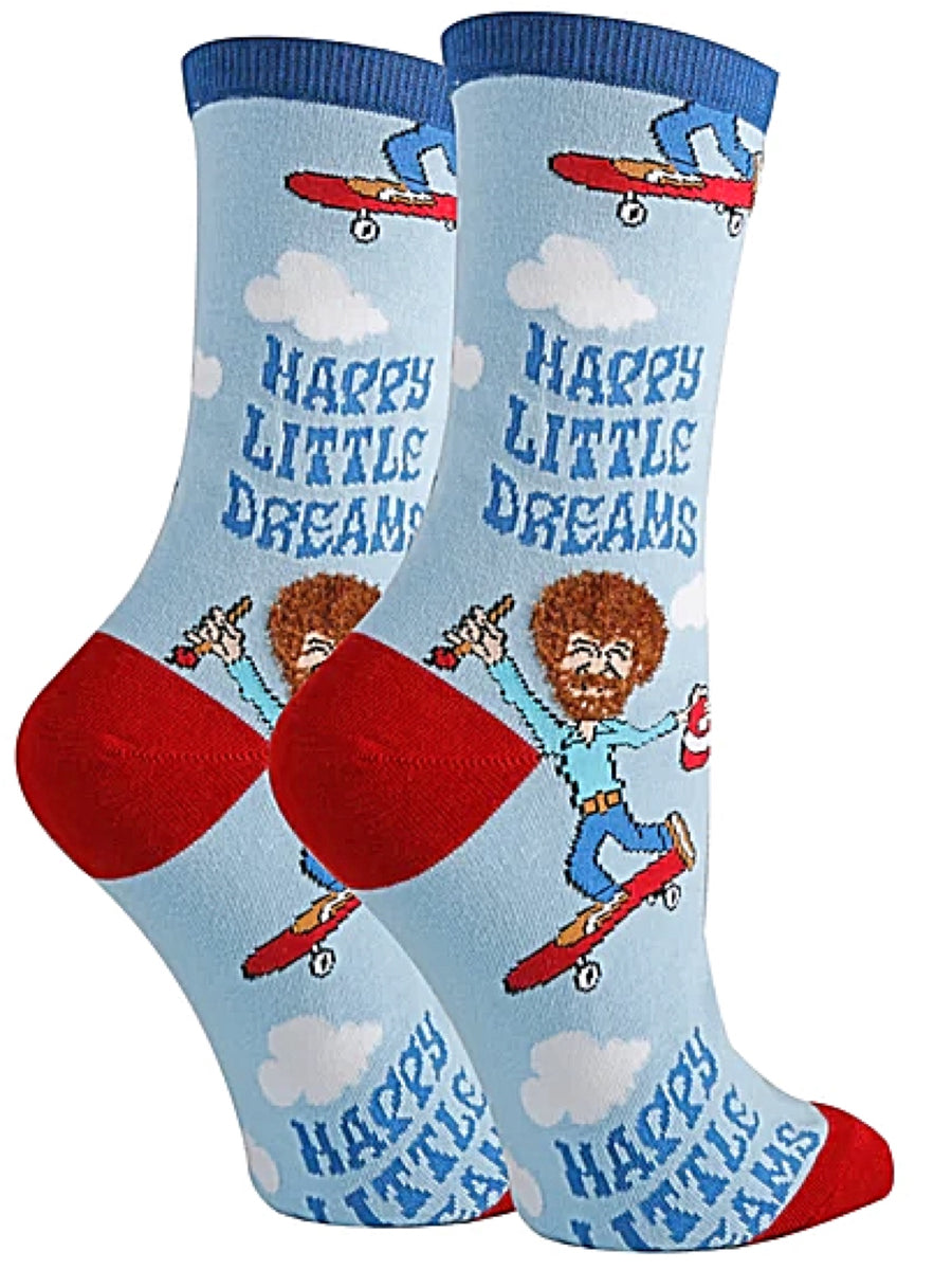 BOB ROSS Ladies ‘HAPPY LITTLE DREAMS’ Socks OOOH YEAH Brand | Novelty ...