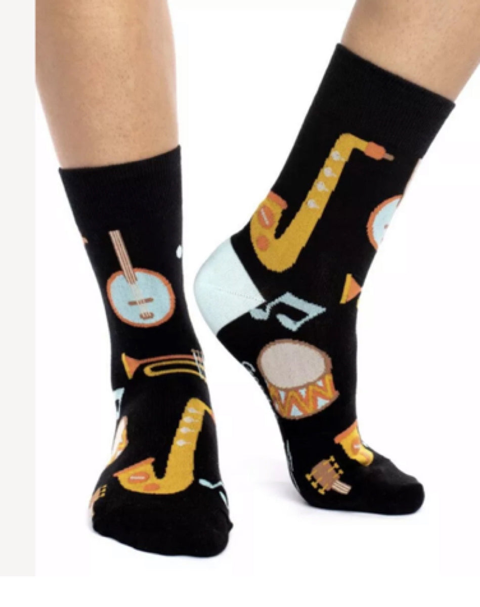 GOOD LUCK SOCK Brand Ladies MUSICAL INSTRUMENTS Socks MUSICAL NOTES ...
