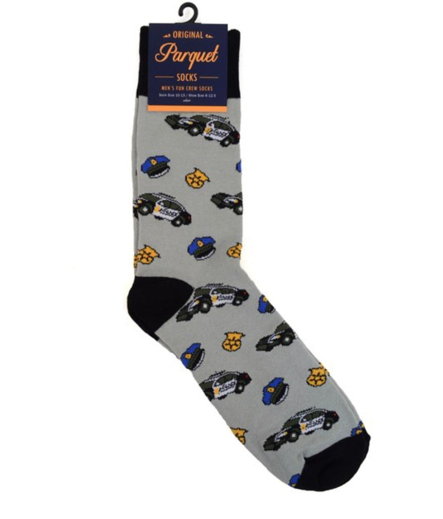 POLICE OFFICER Men’s Socks POLICE CAR, POLICE CAP & BADGE Parquet Brand ...