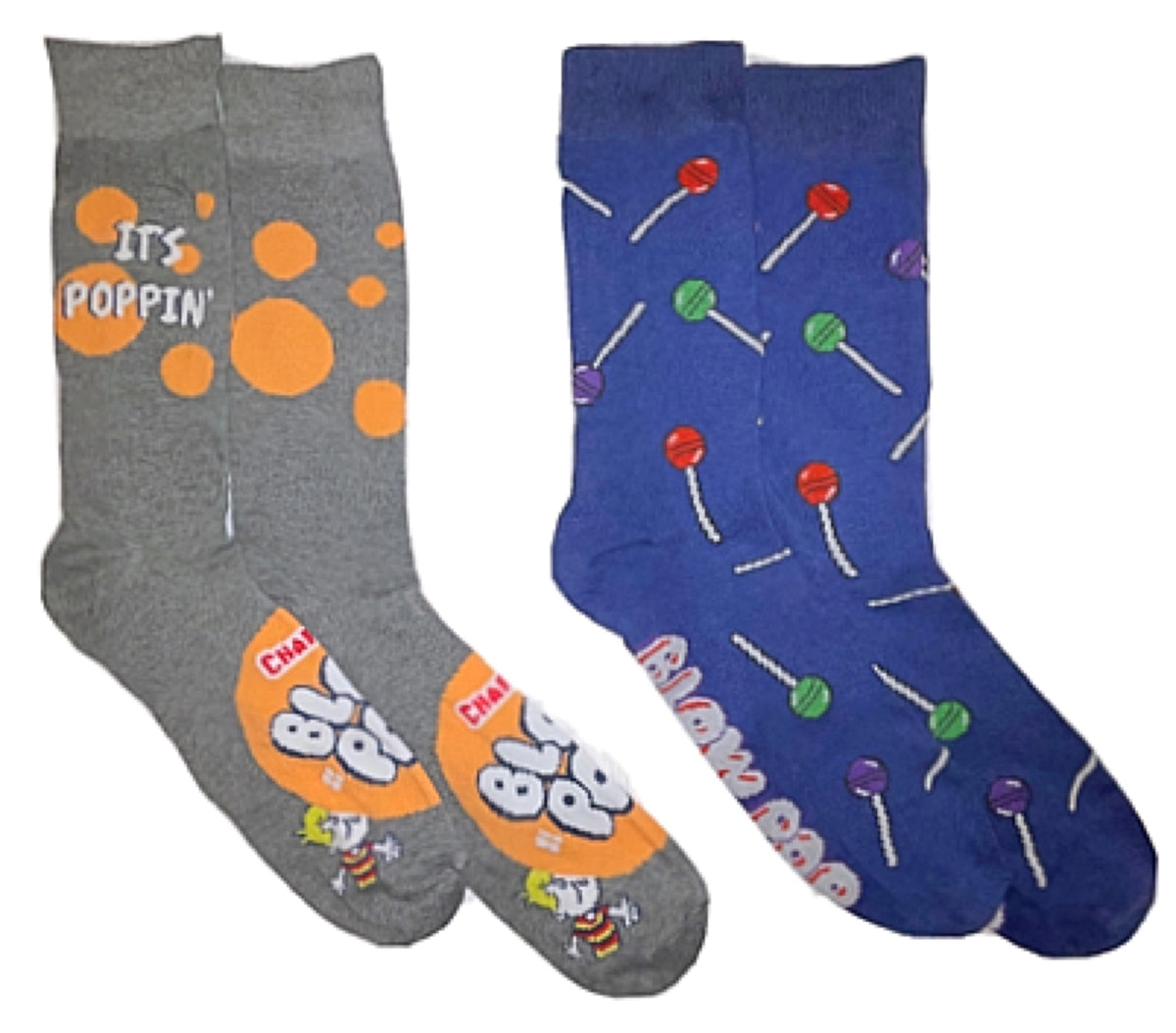 CHARMS BLOW POP Men’s 2 Pair Of LOLLIPOP Socks ‘IT’S POPPIN’ | Novelty ...