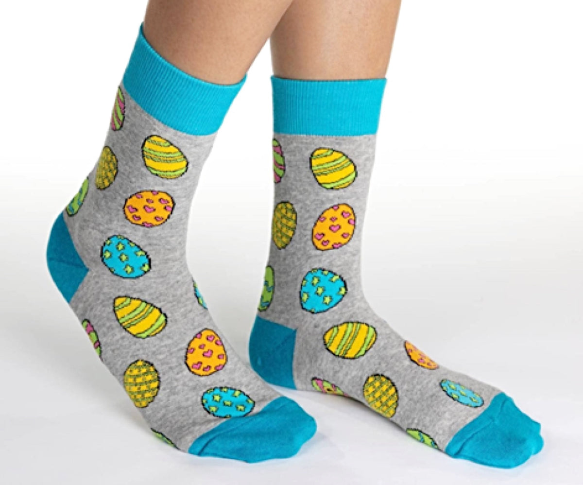 GOOD LUCK Sock Ladies EASTER EGG Socks COLORFUL EASTER EGGS ALL OVER ...